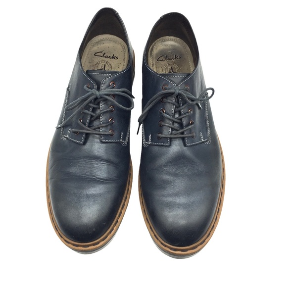 Clarks | Shoes | Mens Clarks Blue Leather Lace Up Loafers Size 1 | Poshmark